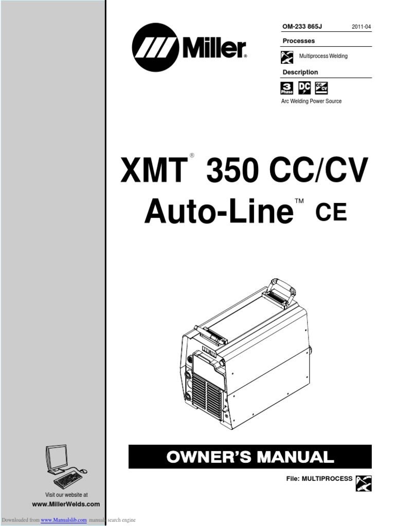 XMT 350 CC/CV Auto-Line: OM-233 865J Processes | PDF | Welding ...