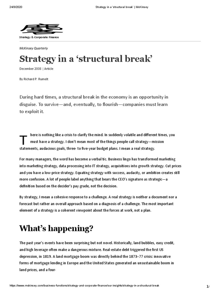11.1 Abr 2 Lectura Strategy in A Structural Break' - McKinsey | PDF ...