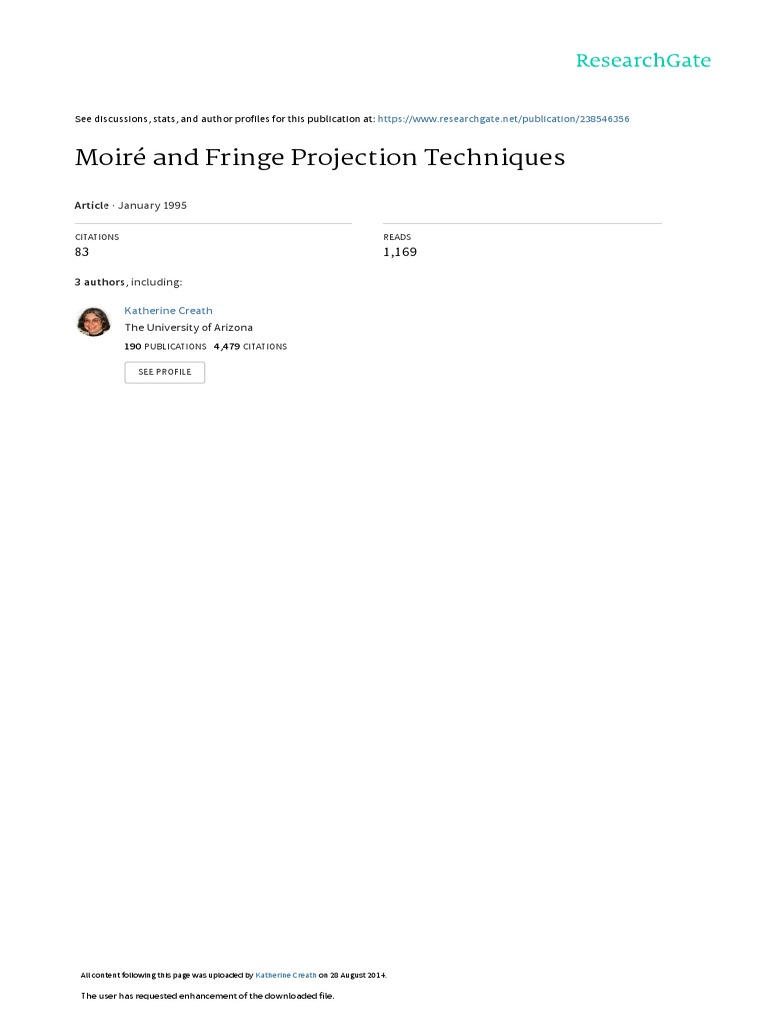 Moire and Fringe Projection Techniques PDF | PDF | Interferometry ...