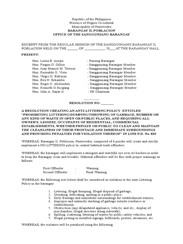 Anti-Littering Word | PDF | Justice | Crime & Violence