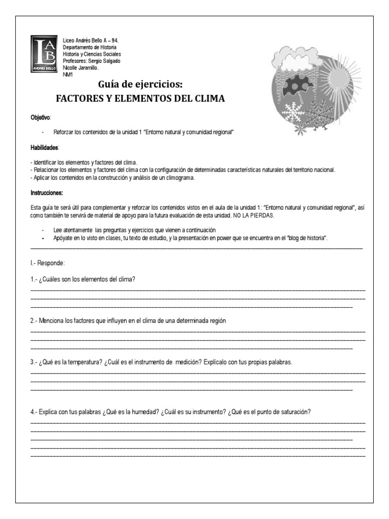 Guia Elementos Del Clima | PDF | Clima | Herida