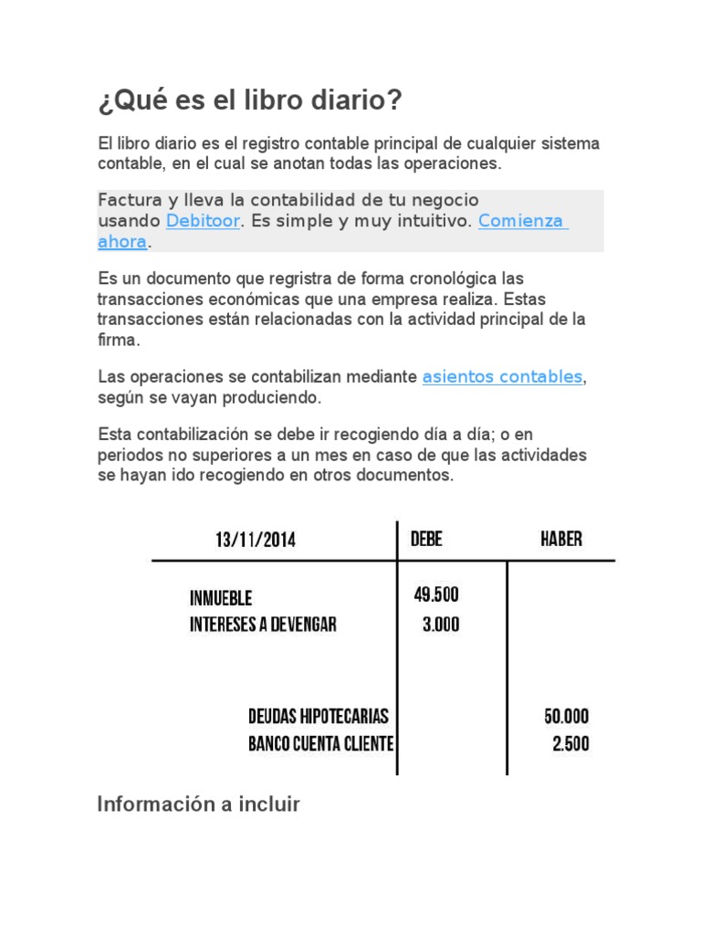 Qué Es El Libro Diario | PDF | Contabilidad | Microsoft Excel