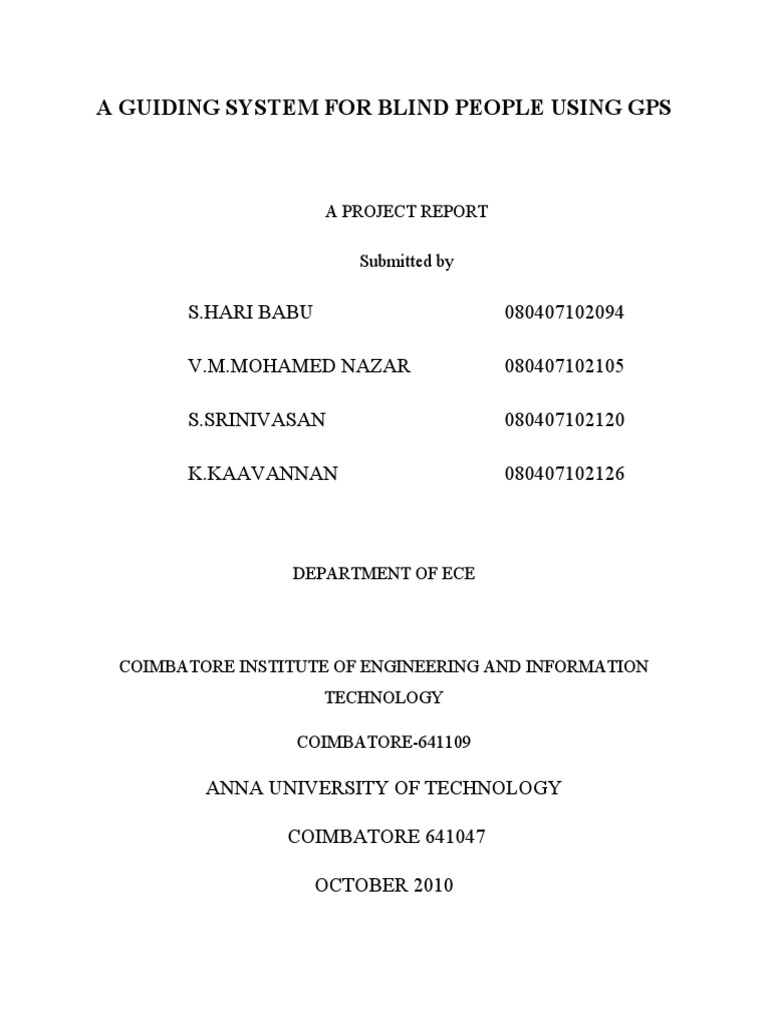 GPS Guide for the Visually Impaired | PDF | Information And ...