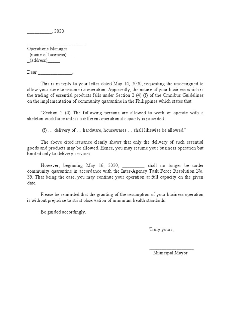 Reply-Letter Sample | PDF