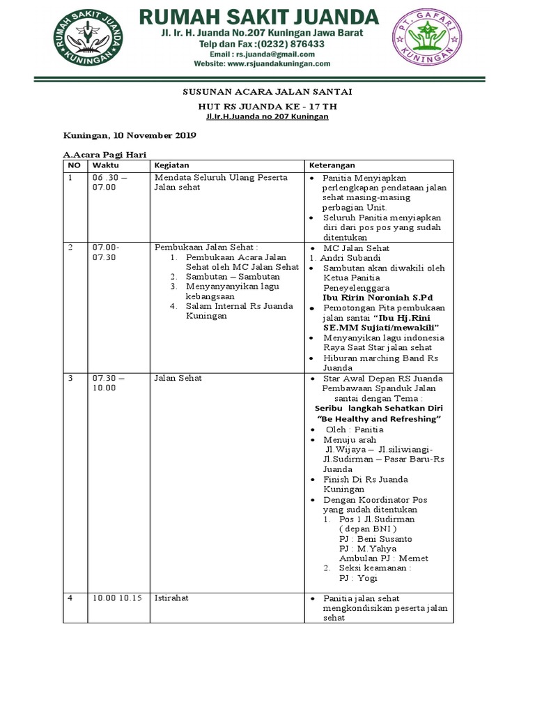 Rundown Acara Jalan Santuy | PDF