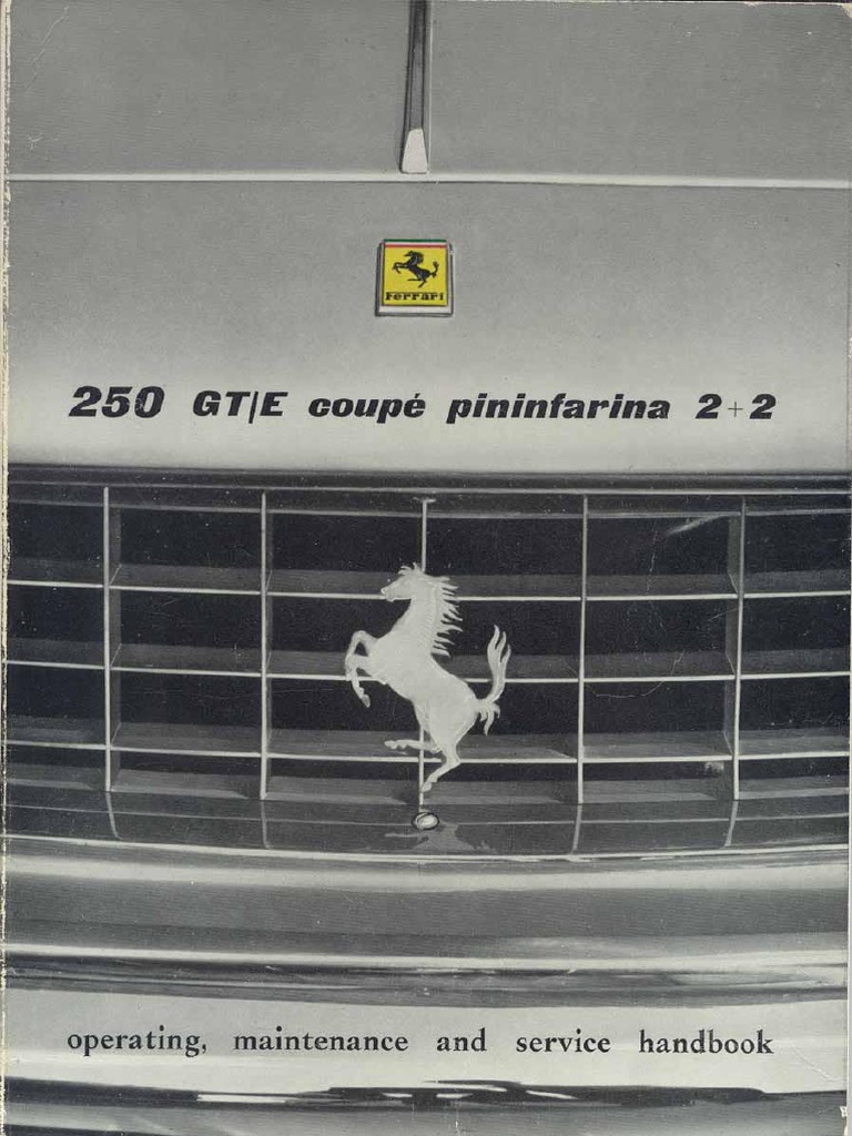 Ferrari 250 GTE EN 1962 Owners Manual PDF | PDF
