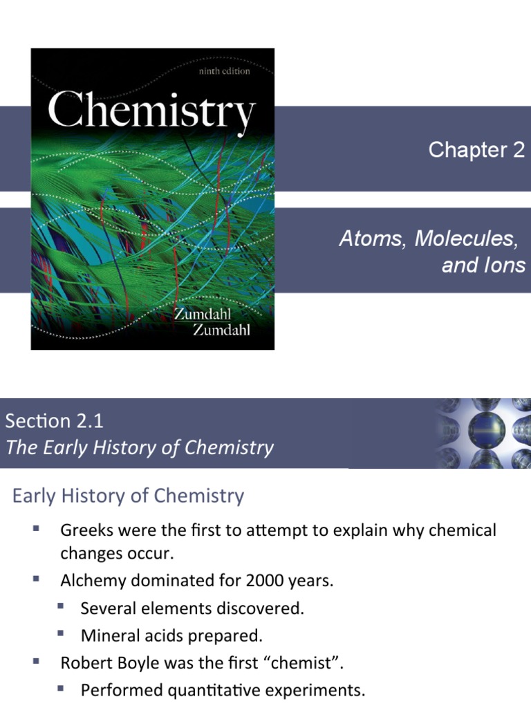 Chapter 2 - Atoms - Molecules - and Ions | PDF | Atoms | Ion