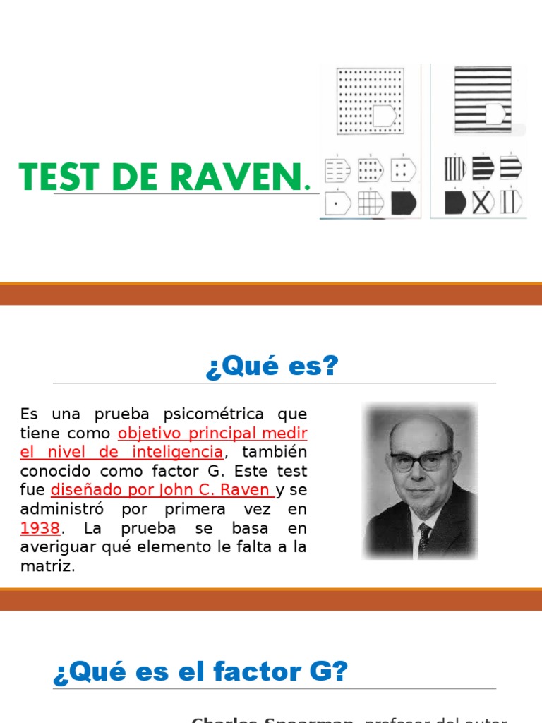 Test de Raven | Descargar gratis PDF | Inteligencia | Sicología
