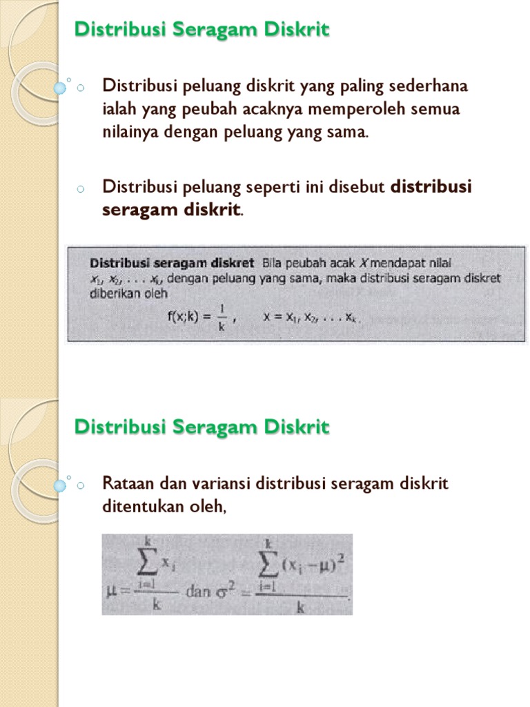 Distribusi Seragam Diskrit Dan Distribusi Normal PDF | PDF