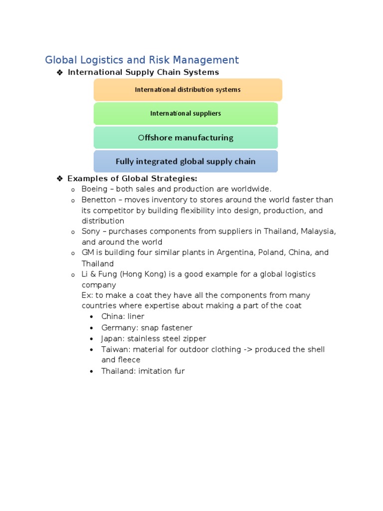Global Logistics and Risk Management | PDF | Business | Economies