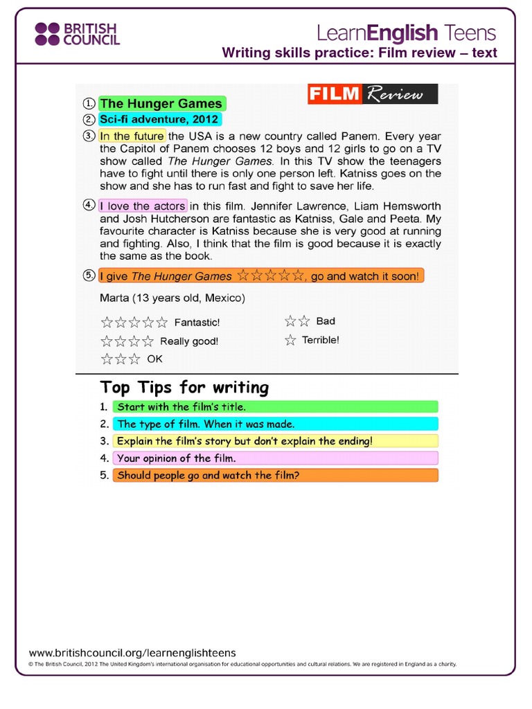 Film Review Writing Skills Guide | PDF