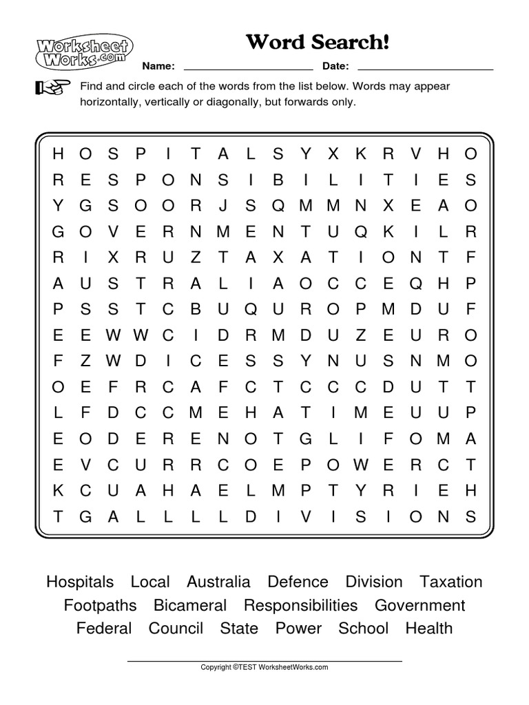 Worksheetworks Word Search 1 | Download Free PDF | Word Search | Word ...