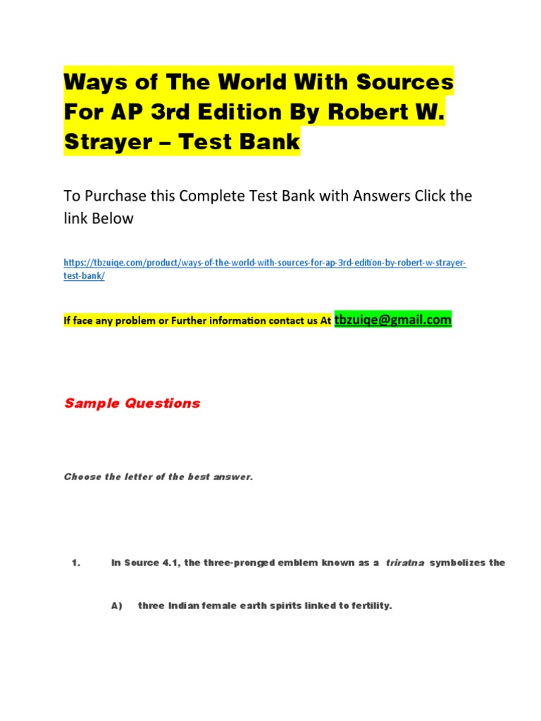 AP World Test Bank: Ways of the World | PDF | Pastoralism | Agriculture
