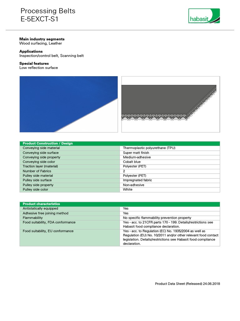 Processing Belts E-5EXCT-S1: Wood Surfacing, Leather Inspection/control ...