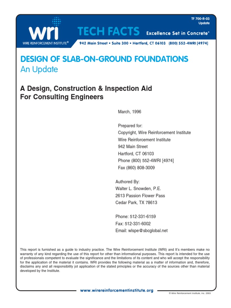 Design of Slab-on-Ground Foundations | PDF | Silt | Beam (Structure)