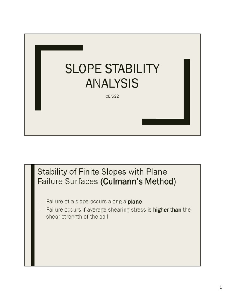 Culmann's Method for Slope Stability Analysis | PDF | Materials Science ...