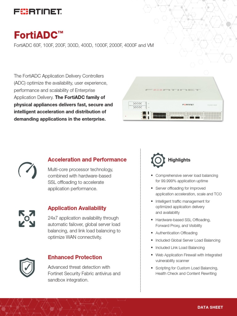 FortiADC 2000F PDF | PDF | Load Balancing (Computing) | Proxy Server