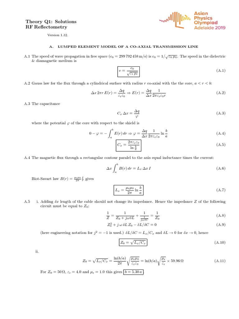 Q1: Solutions Reflectometry: Theory RF | PDF | Electrical Impedance ...