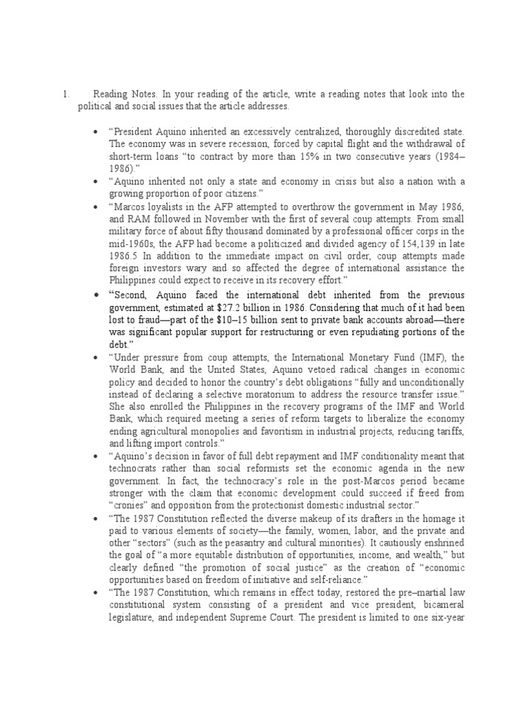 Restoring Democracy in the Philippines: An Analysis of President ...