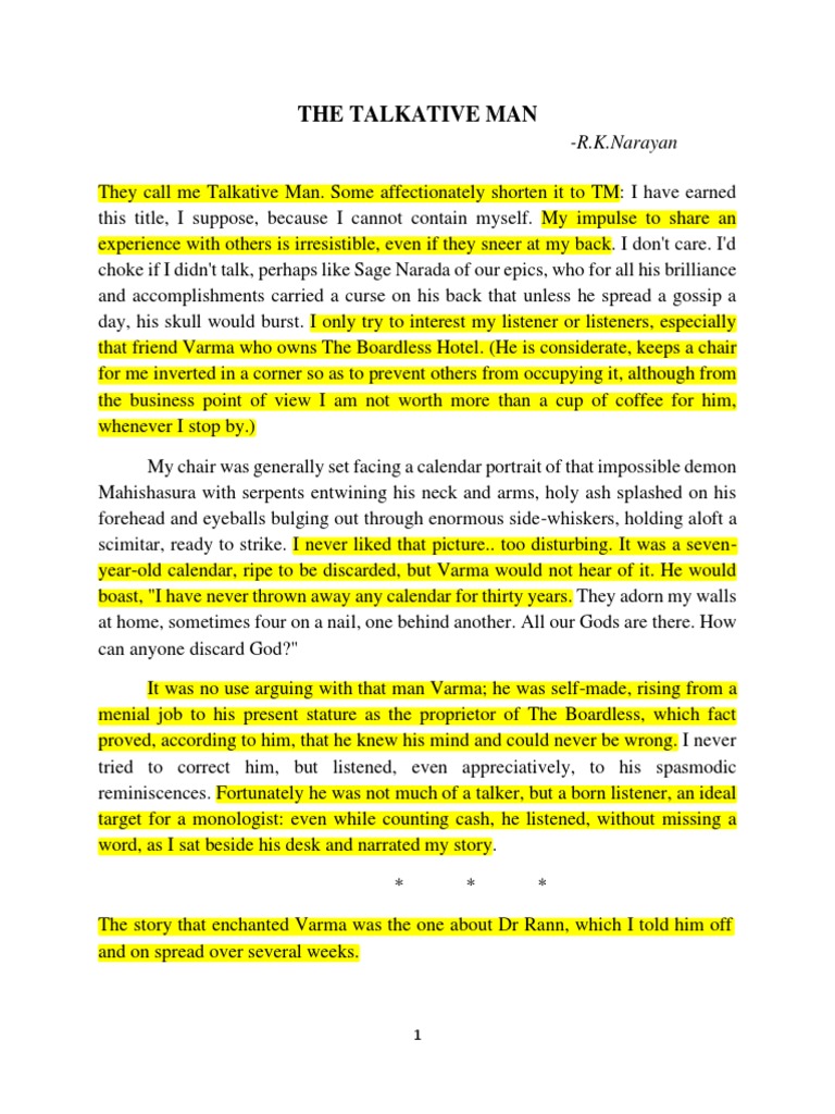 The Talkative Man-1 | PDF