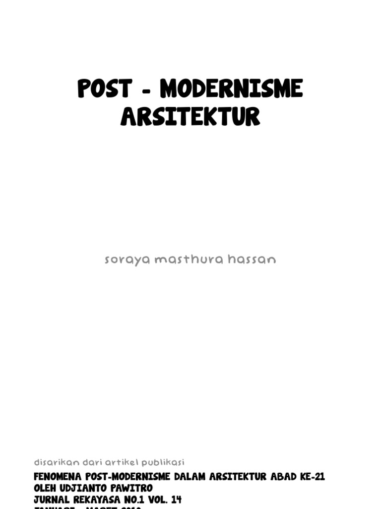 Fenomena Post-Modernisme Arsitektur | PDF | Seni | Sejarah