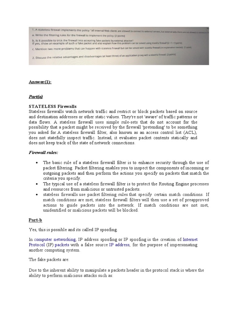 Answer | Download Free PDF | Firewall (Computing) | Transmission Control Protocol