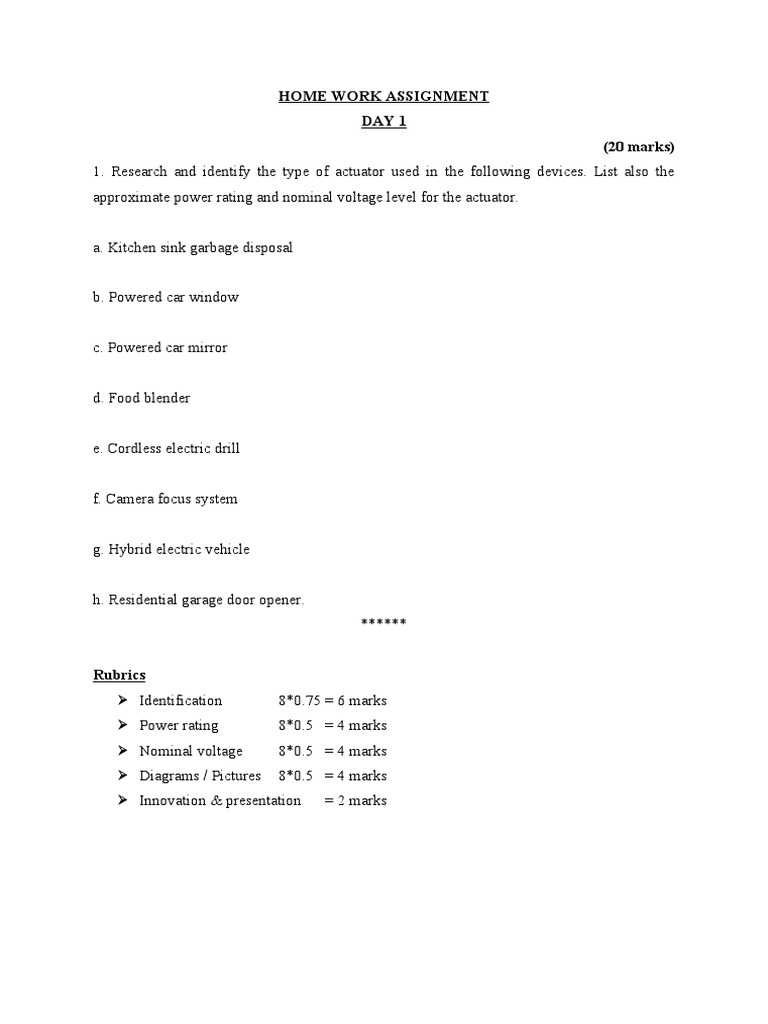 Home Work Assignment | PDF