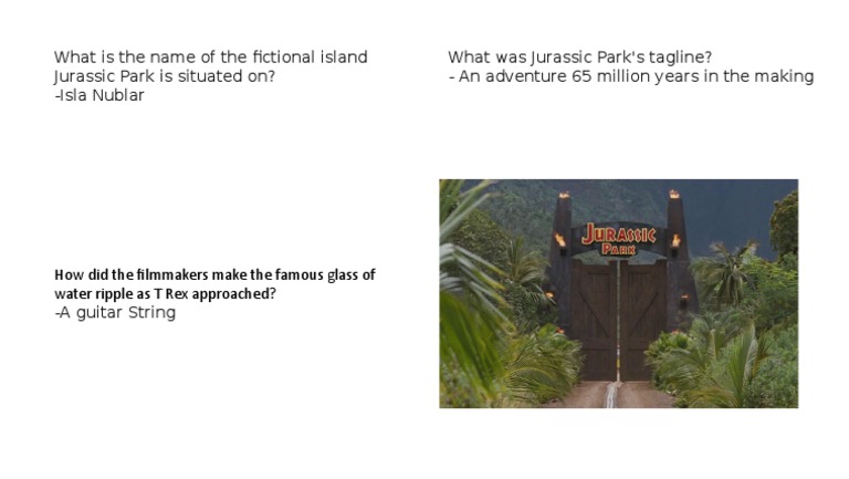 Jurassic Park Quiz | PDF