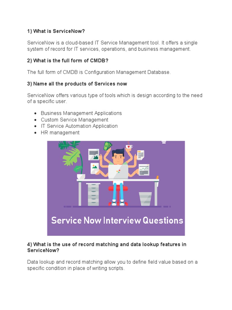 Servicenow Interview Questions | PDF | Html | Computer Data
