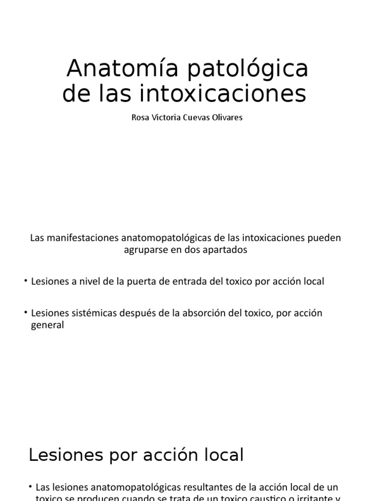 Anatomía Patológica de Las Intoxicaciones | PDF | Membrana mucosa | Toxicidad