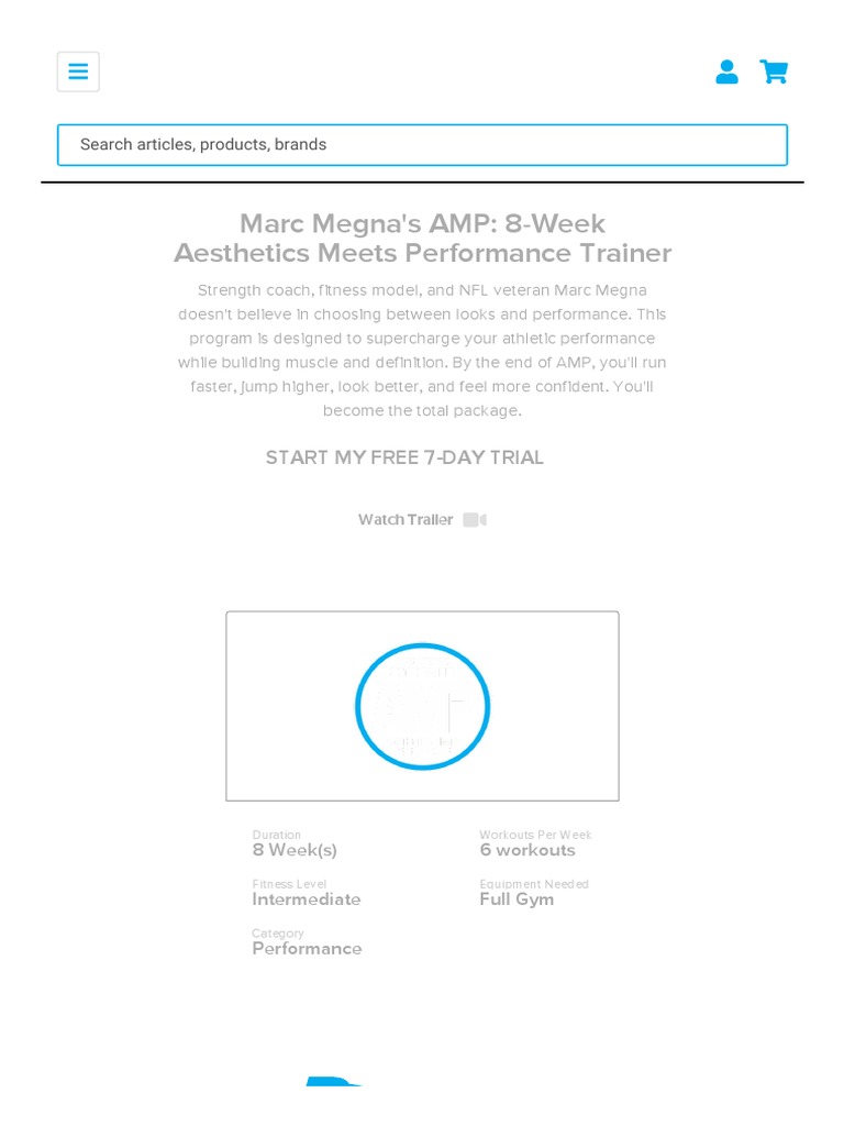 AMP - Marc Megna's 8-Week Aesthetics Meets Performance Trainer | PDF ...