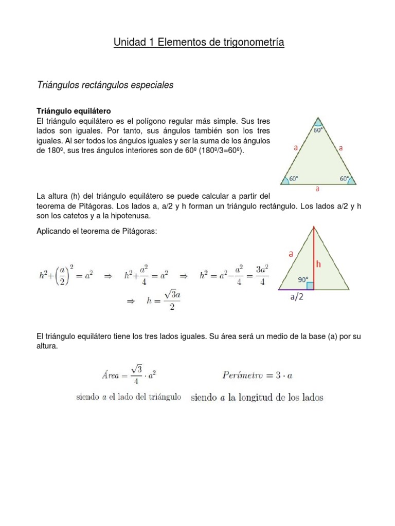 Unidad 1 Elementos de Trigonometría | PDF | Triángulo | Funciones ...