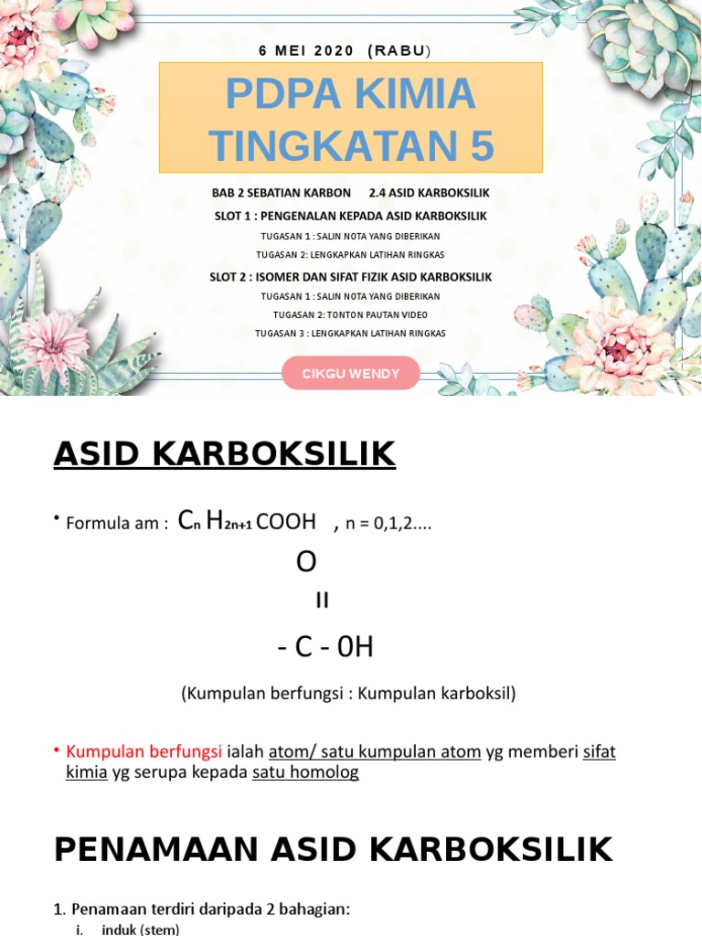 Nota Ringkas Pengenalan Kepada Asid Karboksilik | PDF