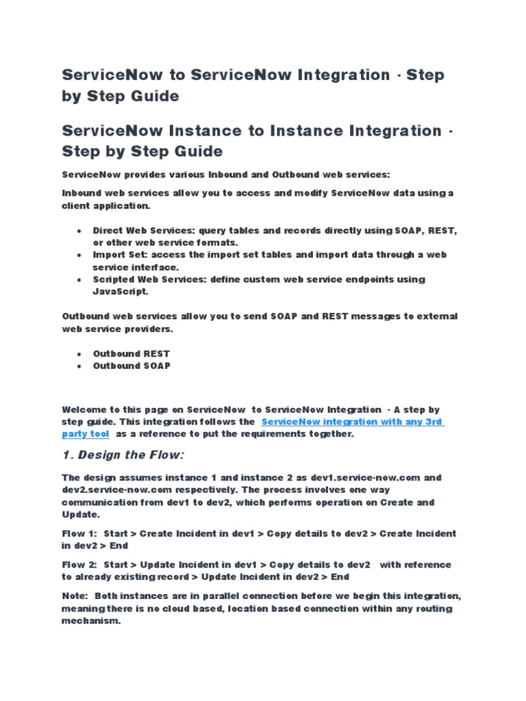 ServiceNow To ServiceNow Integration | PDF | Json | Representational ...