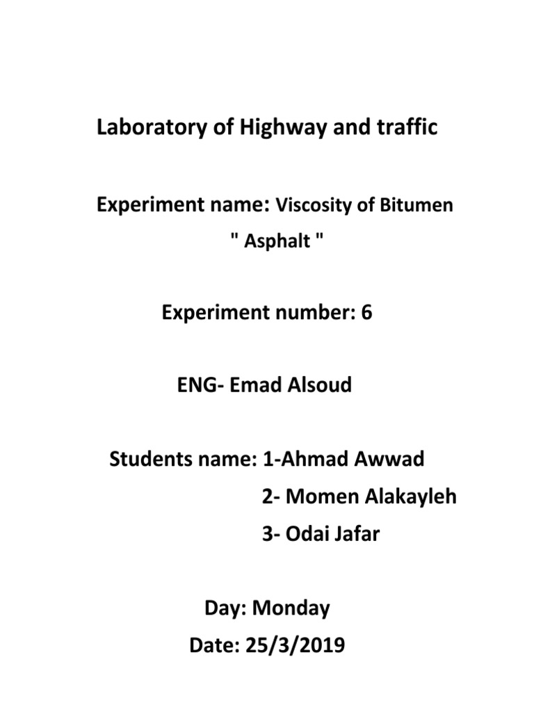 Laboratory of Highway and Traffic | PDF | Asphalt | Materials Science