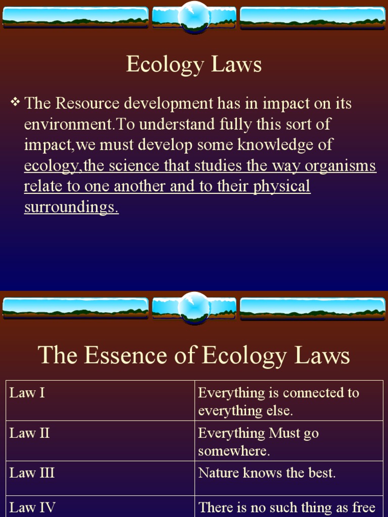 Four Laws of Ecology | PDF | Ecology | Dam