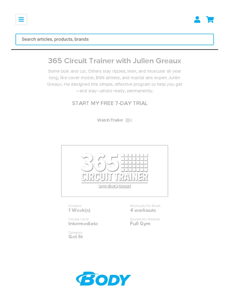 Get Ripped, Stay Big - 365 Circuit Trainer With Julien Greaux | PDF ...