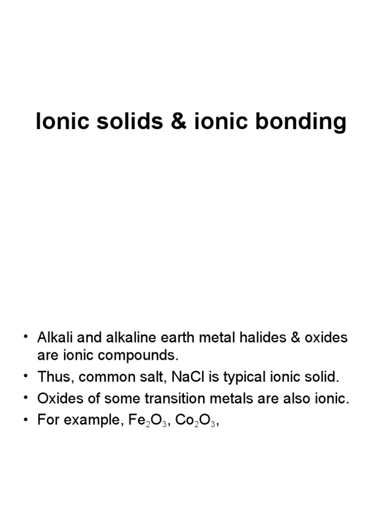 Ionic Solids & Ionic Bonding | PDF | Ionic Bonding | Solvation