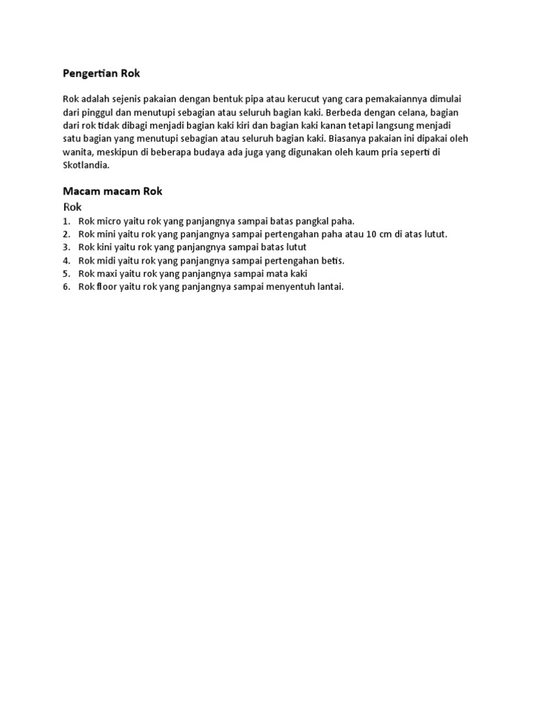 Pengertian Rok | PDF