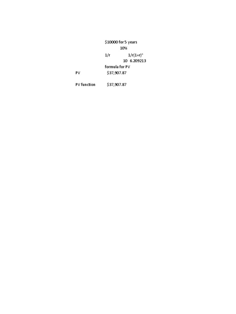 Present Value Calculation for $10,000 | PDF