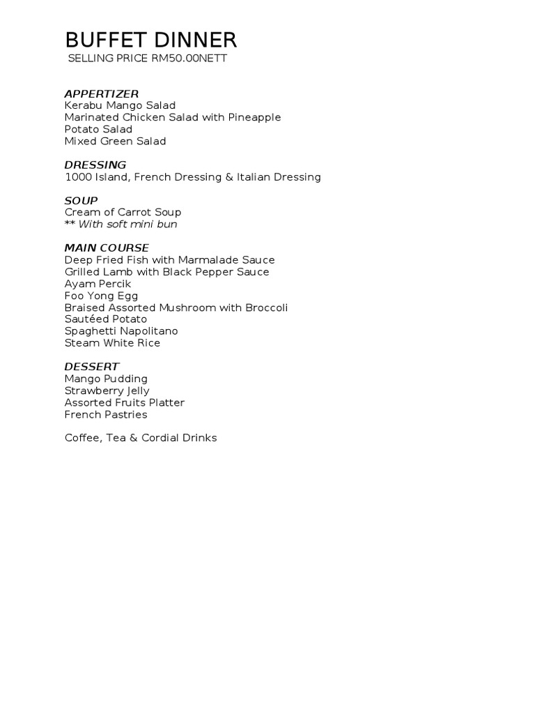 Buffet Dinner 25072018 | PDF