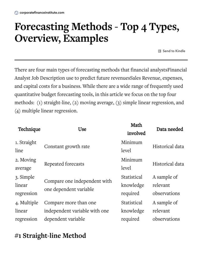 Forecasting Methods - Top 4 Types, Overview, Examples PDF | PDF ...