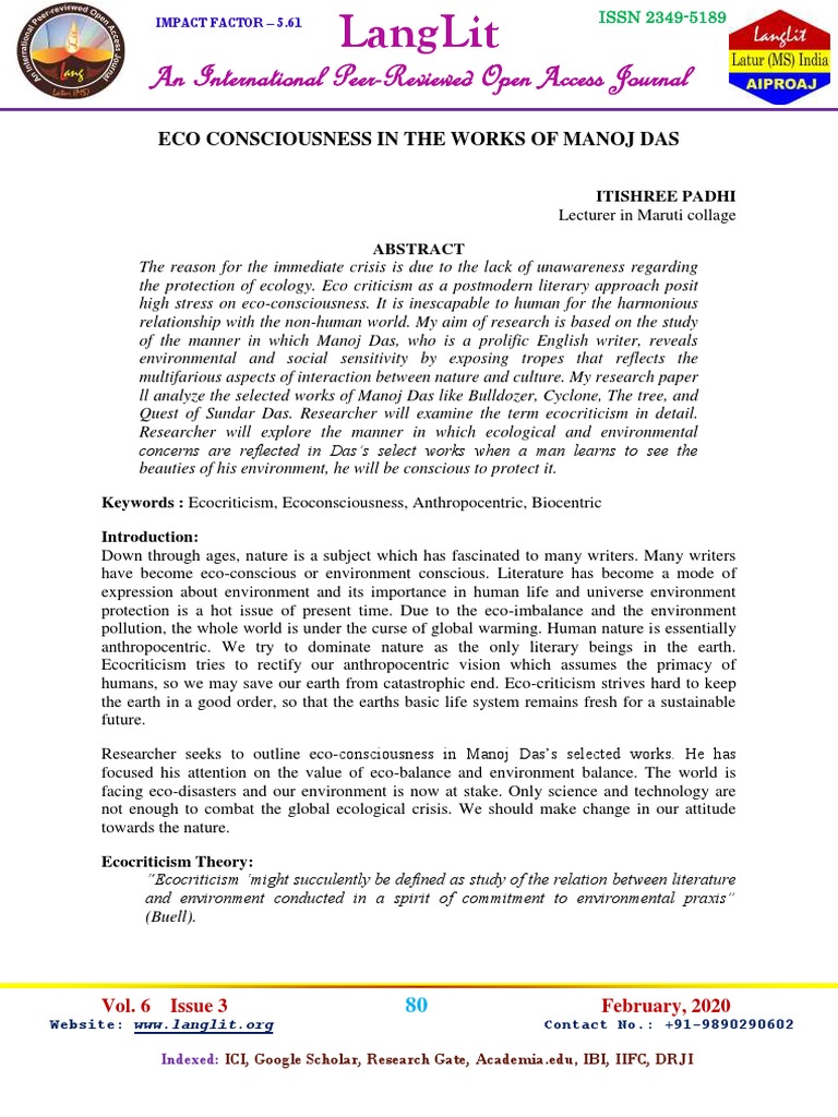 Itishree Padhi PDF | PDF | Ecocriticism | Ecology