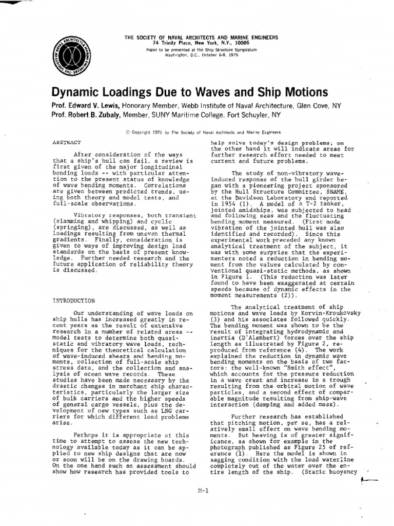 Dynamic Loadings Due To Waves and Ship Motions PDF | PDF | Fracture ...