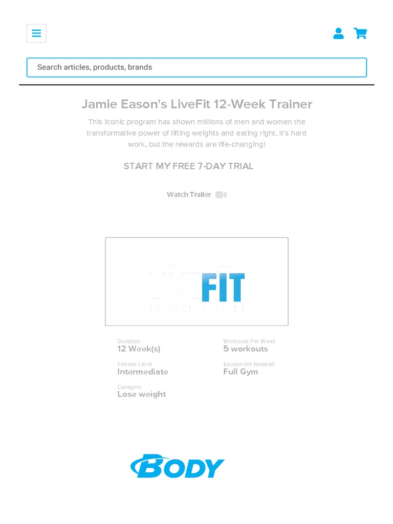 Jamie Eason's LiveFit 12-Week Trainer PDF | PDF | Weight Training ...