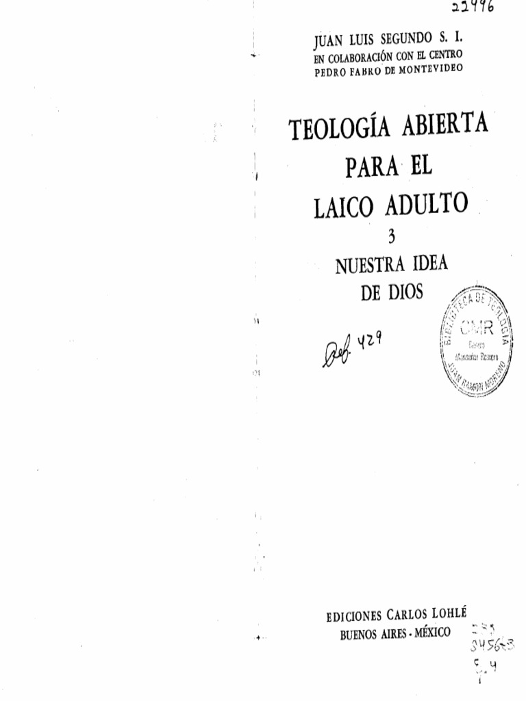 Teologia Abierta para El Laico Adulto - Juan Luis Segundo PDF | PDF
