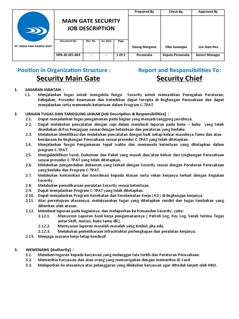 JD Security Main Gate 1 | PDF