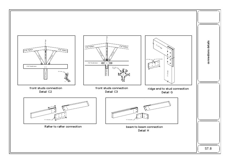 Front Studs Connection Detail C2 Ridge End To Stud Connection Detail G ...