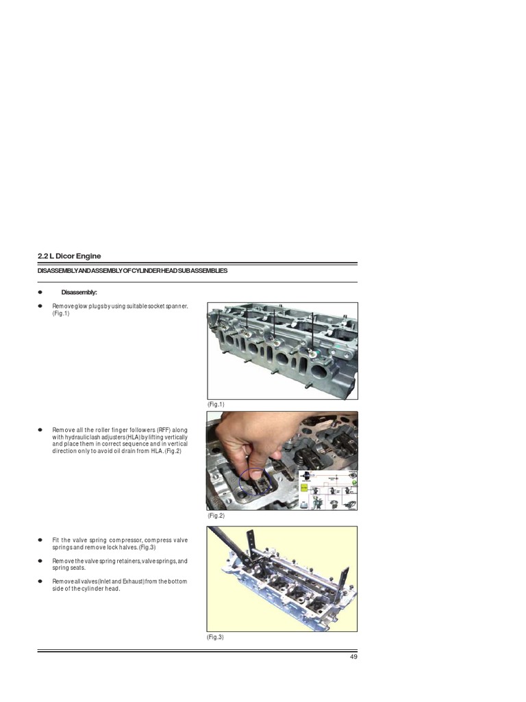 2.2 L Dicor Engine: Disassembly and Assembly of Cylinder Head Sub ...