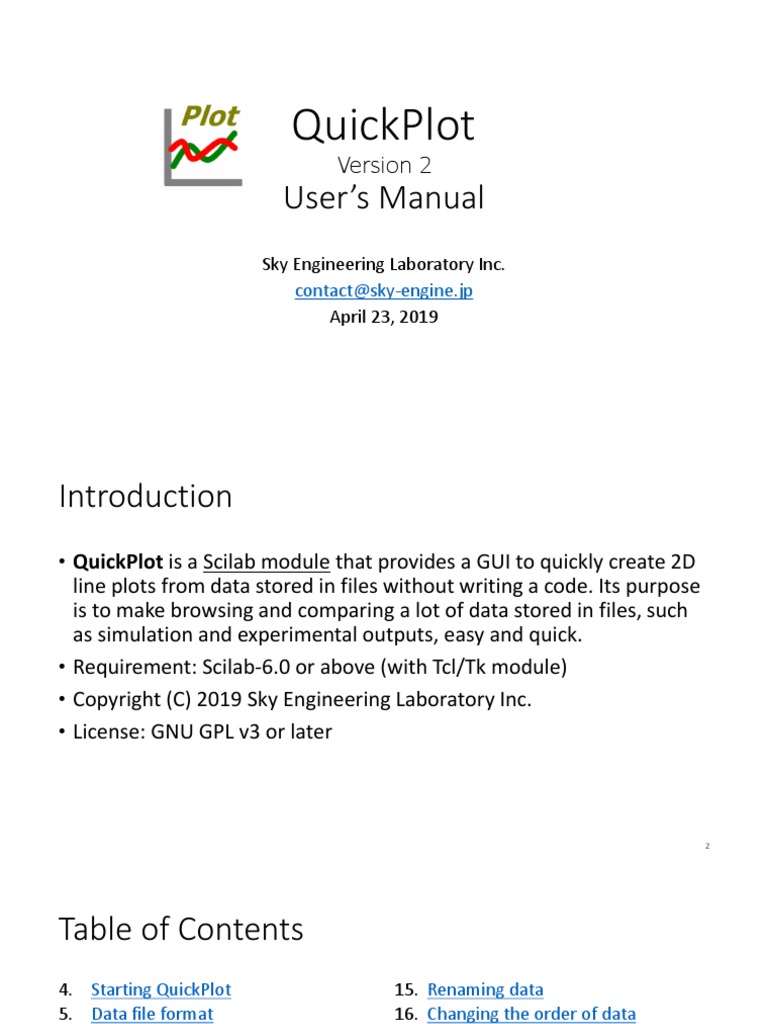 Quickplot: User'S Manual | Download Free PDF | Menu (Computing) | Button (Computing)